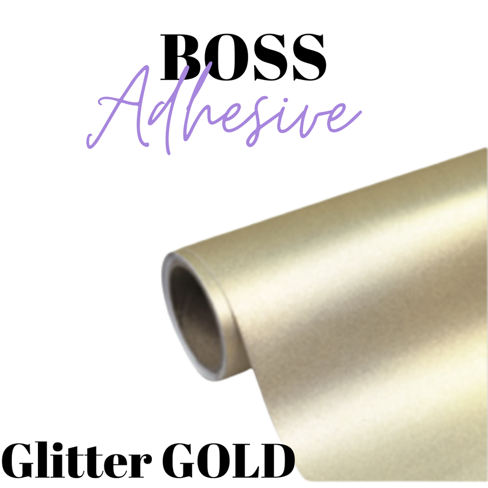 Adhesive Vinyl- Boss Adhesive - GLITTER GOLD - Boss Vinyl